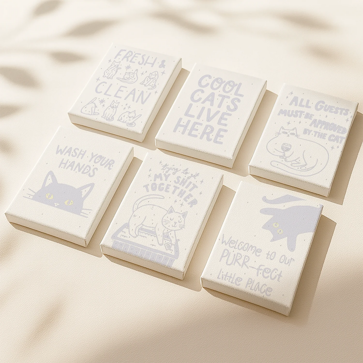 Cat Rules Paint by Numbers Kit Set of 6 - Funny Cat Quote – ArtSpark